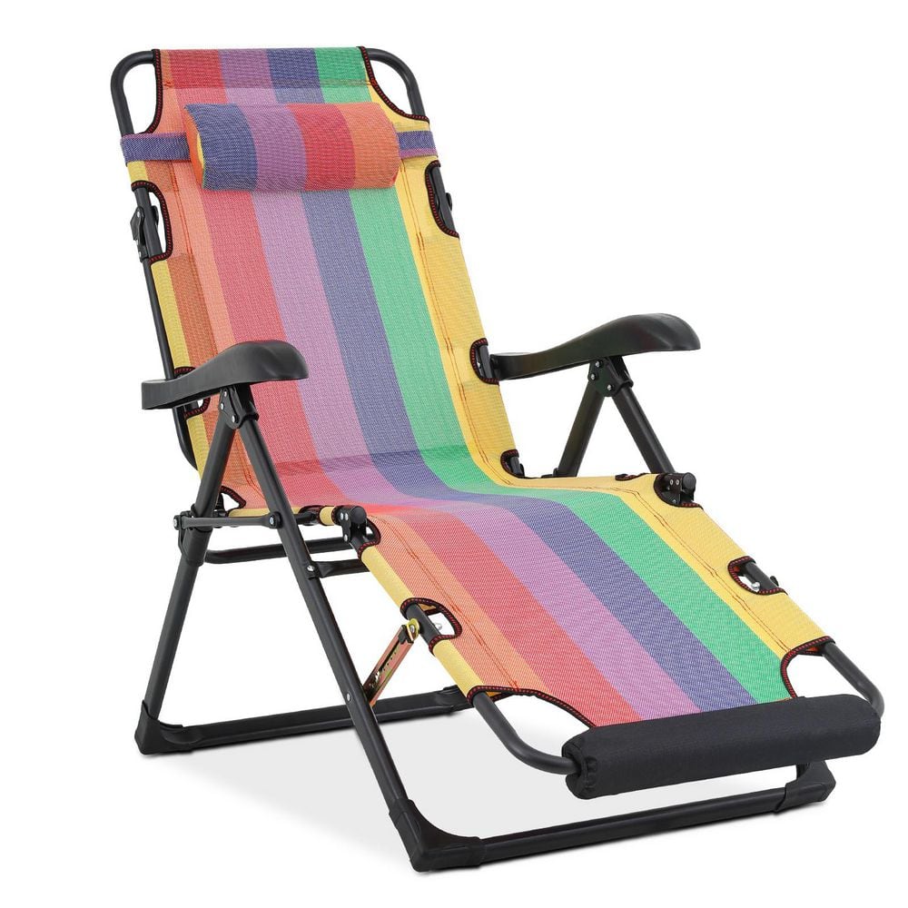 MoNiBloom Patio Lounge Chair Adjustable Foldable Lawn Chair with ...
