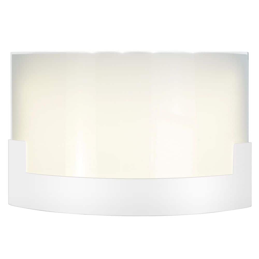 Auffel Elegant Series 12.6 in. 1-Light White Finish LED Wall Sconce ...