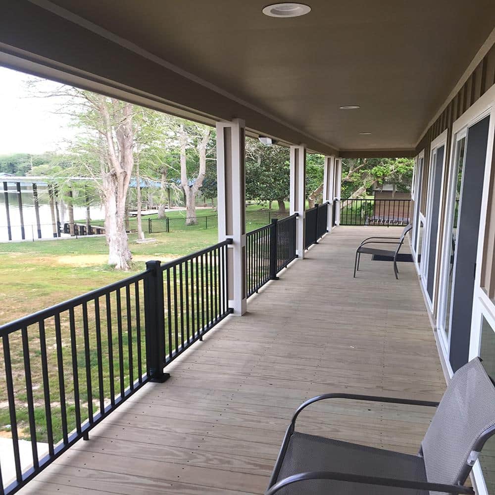 Buy Stanford 36 in. H x 72 in. W Textured Black Aluminum Railing Kit ...