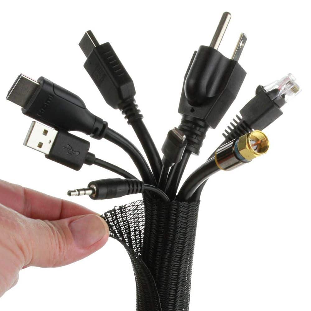 Commercial Electric 1 in. x 5 ft. Flexible Split Sleeve Cable Organizer ...