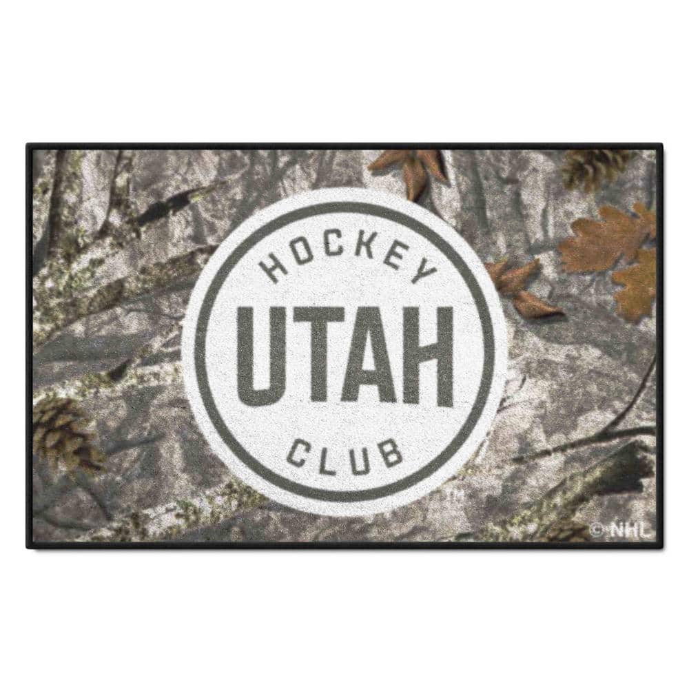 FANMATS NHL-Utah Blue 19 in. x 30 in. Hockey Club Camo Starter Utah ...