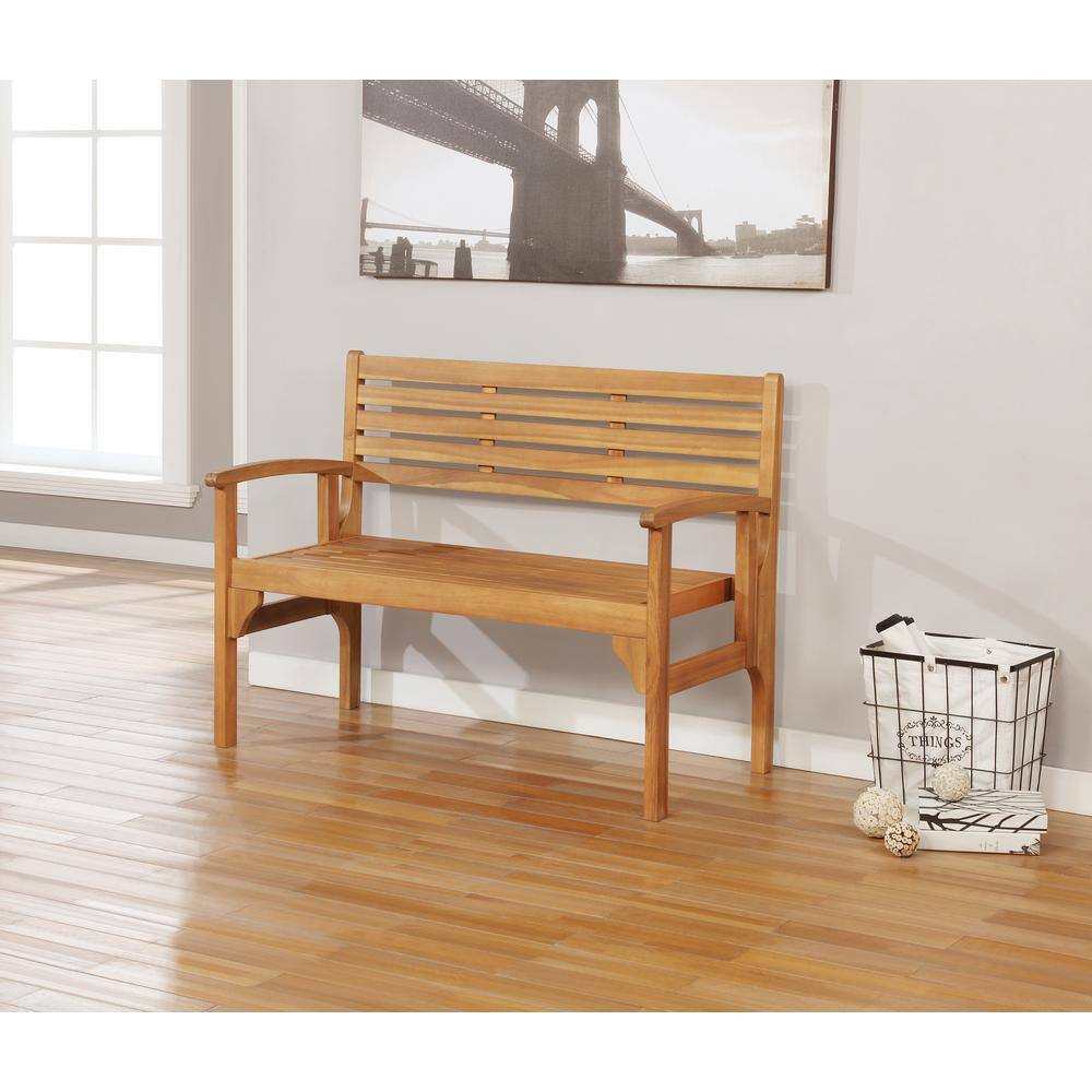 Linon Home Decor Meeker Acacia Outdoor Folding Bench-THD02107 - The ...