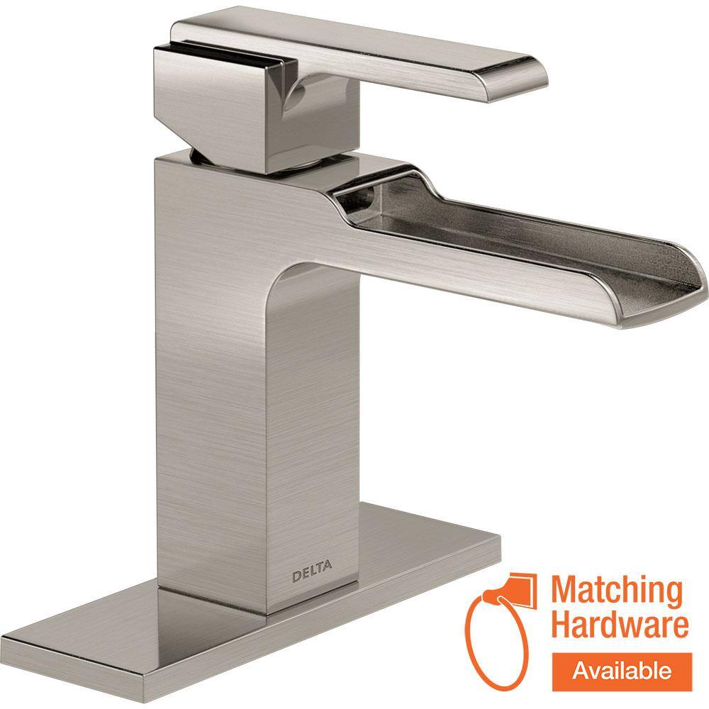 Delta Ara Single Hole Single-Handle Open Channel Spout Bathroom Faucet ...