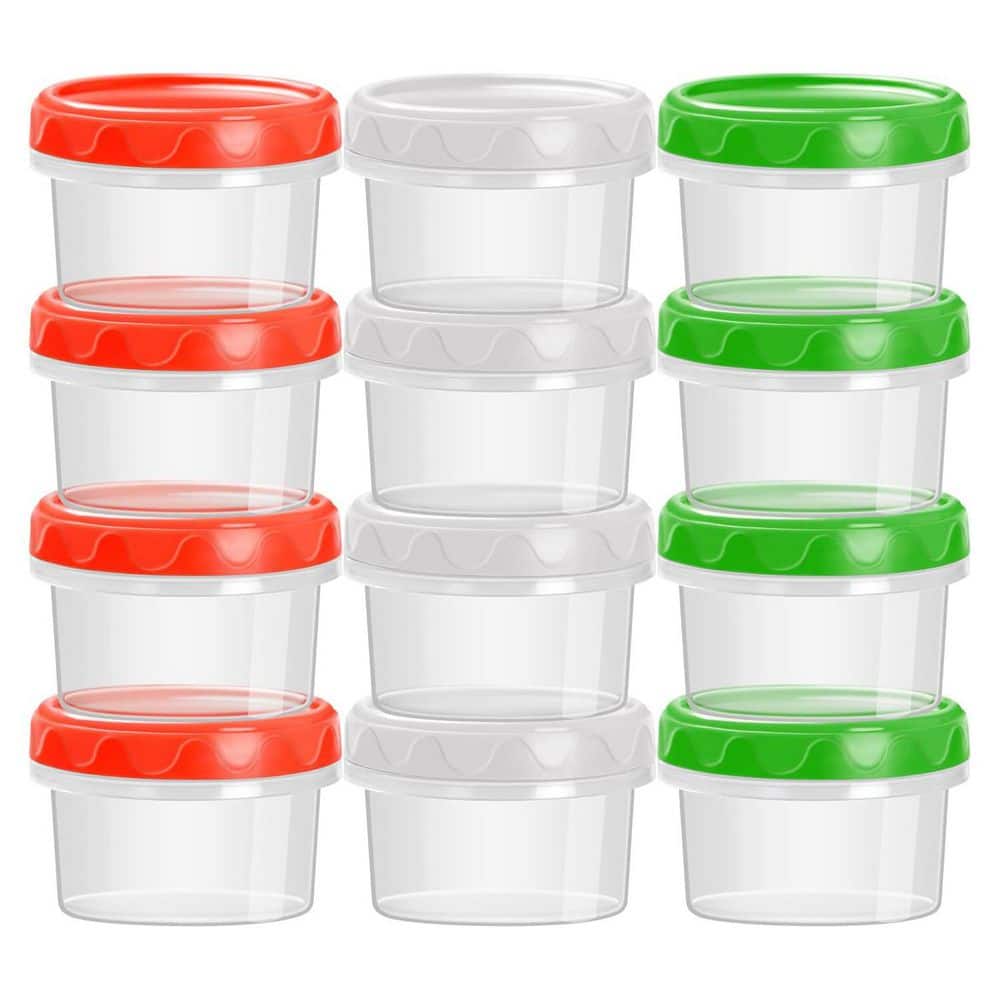 Adrinfly Reusable 2 oz. Mini Plastic Containers Airtight Leakproof ...