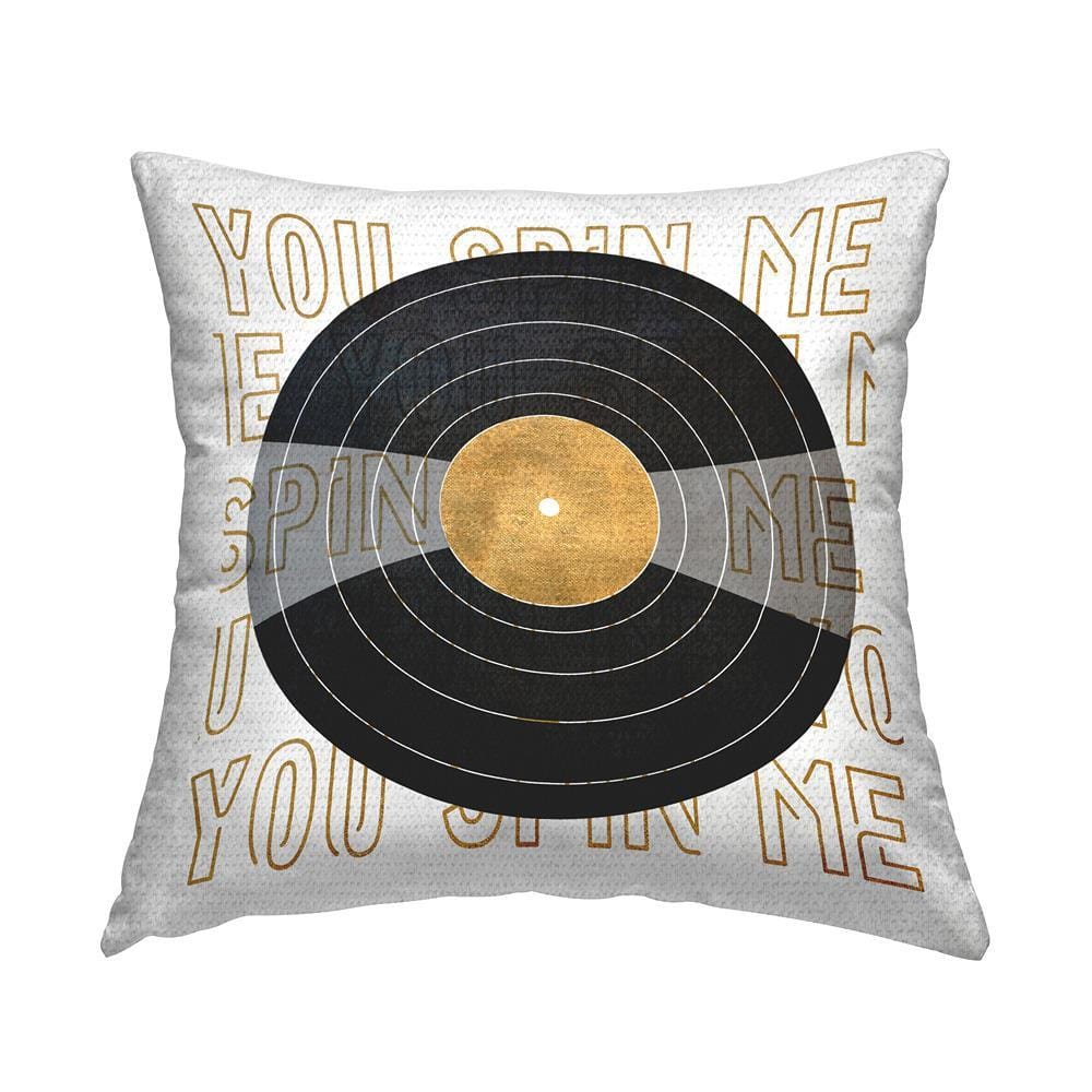 Stupell Industries You Spin Me Vintage Vinyl Record Shape Black Square ...