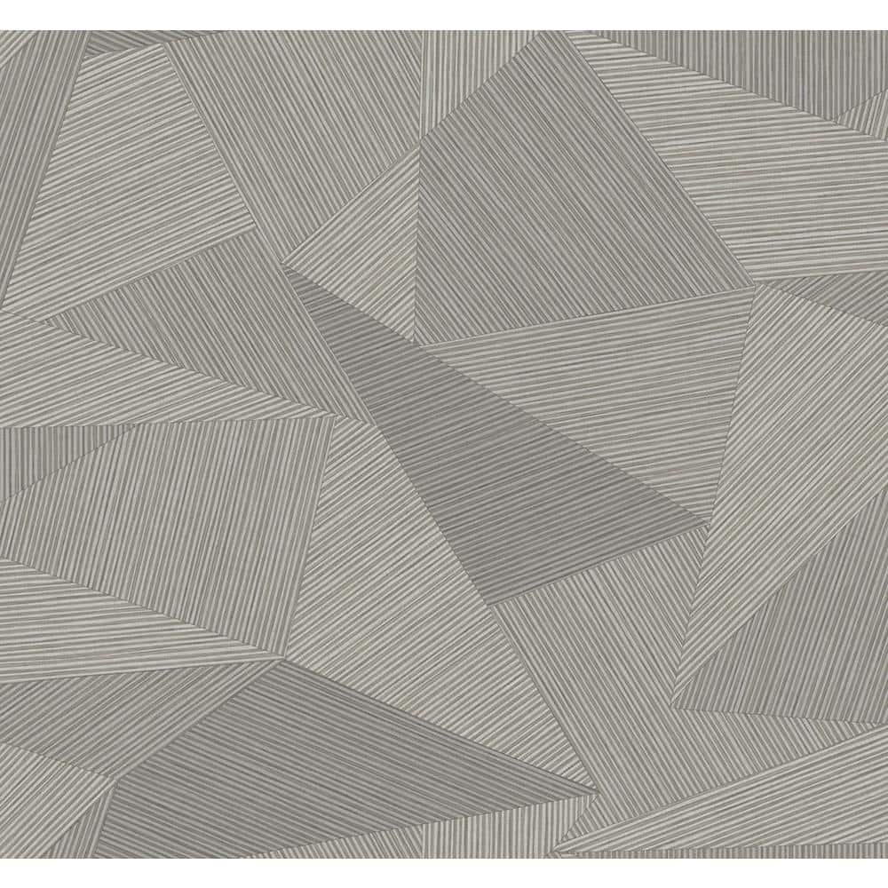 CASA MIA Geometric Triangles Gray Paper Non-Pasted Strippable Wallpaper ...