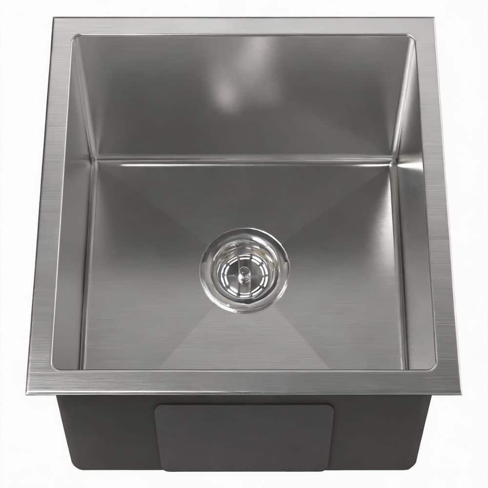 LIVACA 18 in. Undermount Single Bowl 20-Gauge Brushed Nickel Stainless ...