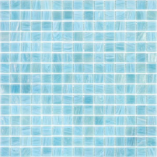 Apollo Tile Celestial Glossy Blue-Gray 12 in. x 12 in. Glass Mosaic ...