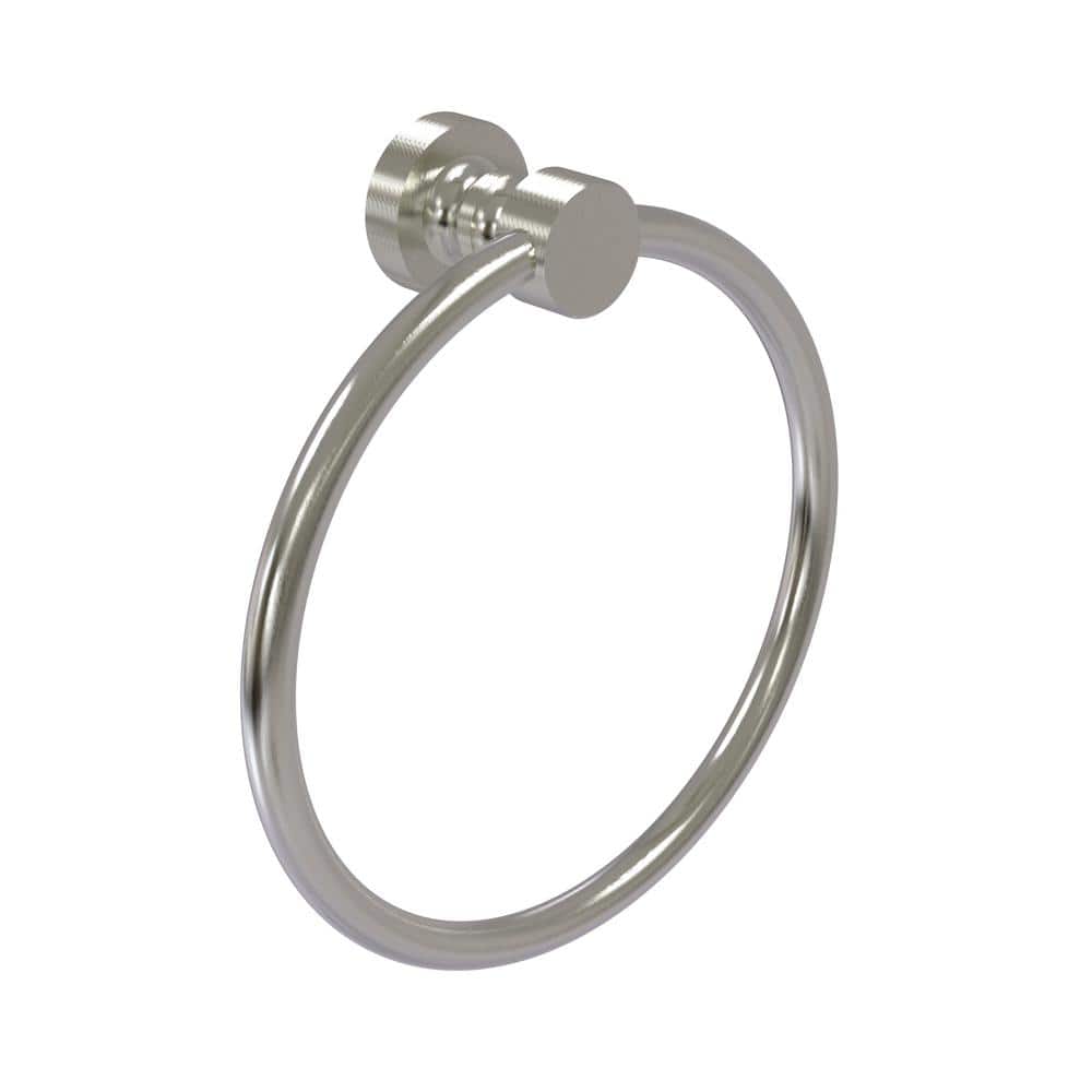 Allied Brass Foxtrot Collection Wall Mounted Towel Ring in Satin Nickel ...