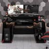 San Diego 57 in. Red and Black Multi Gaming Table with Elevated and ...