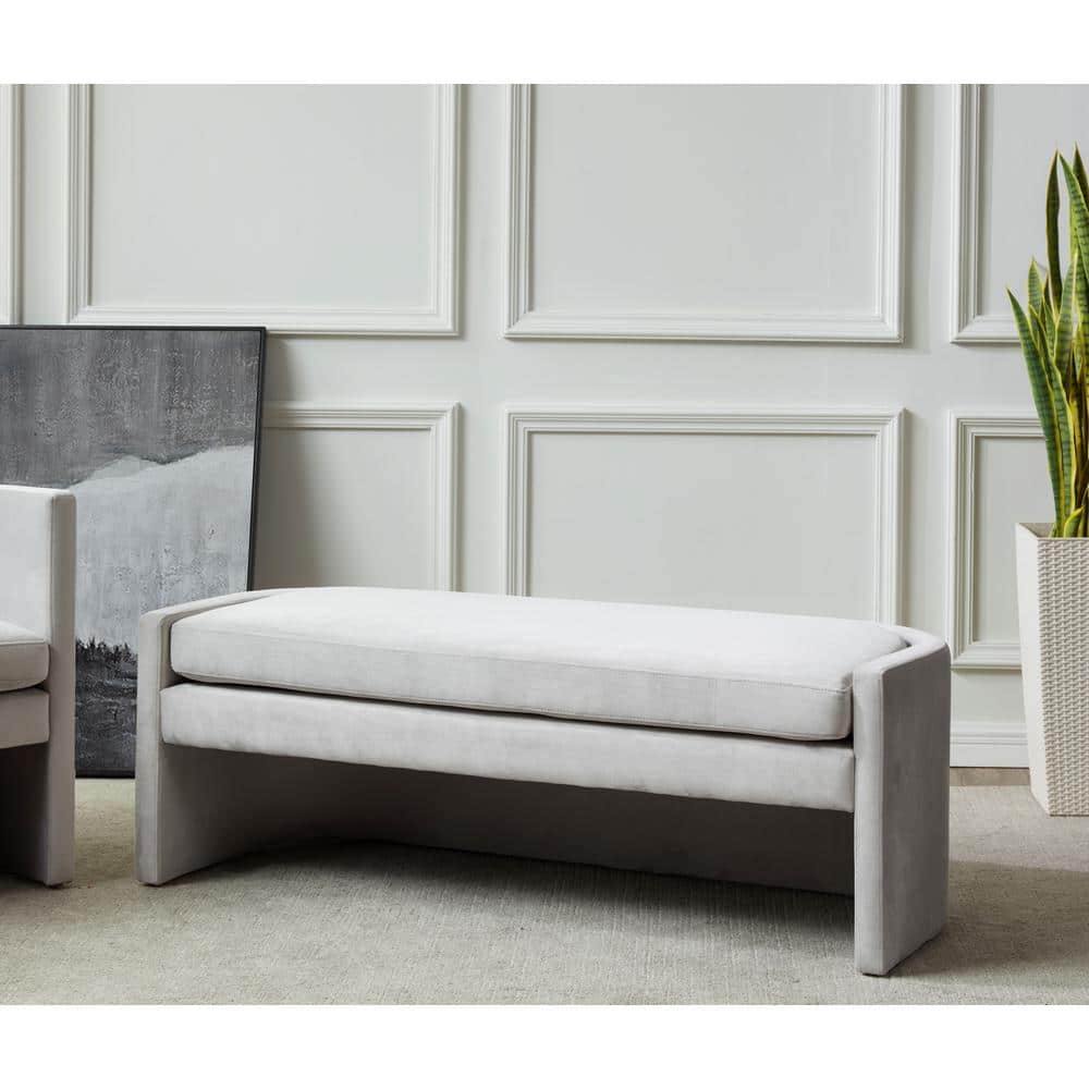 SAFAVIEH Rosabeth Light Grey Entryway Bench 55 in. SFV4788A - The Home ...