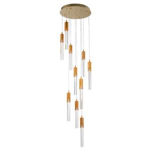 UMEILUCE 3-Lights Dimmable Integrated LED Gold Chandelier for Living ...