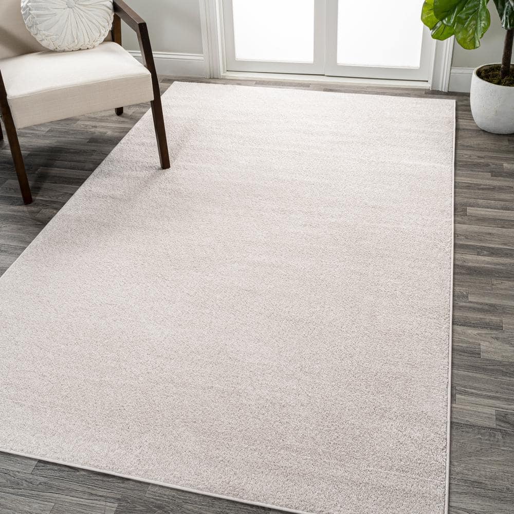 JONATHAN Y Haze Solid Low-Pile Ivory 12 ft. x 15 ft. Area Rug SEU100D ...