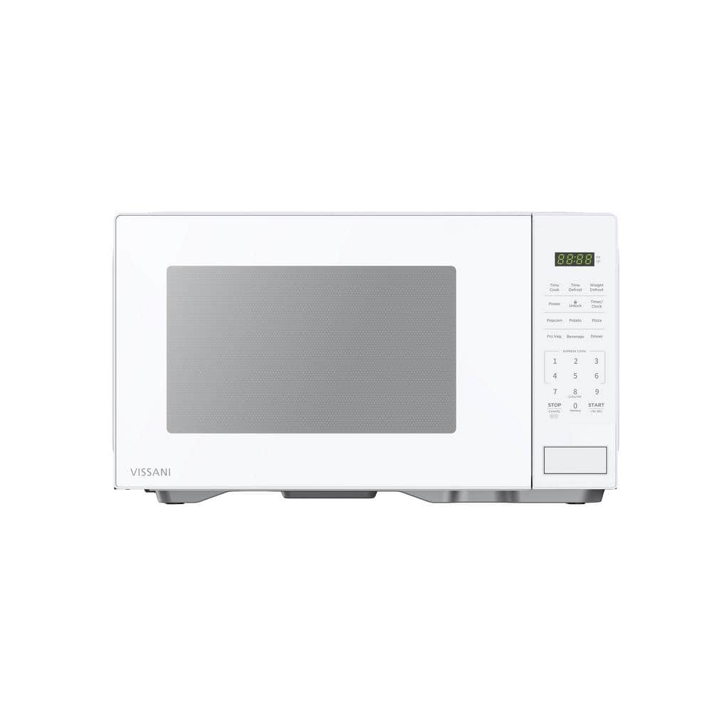Vissani 1.1 cu. ft. 20.59 in. Wide 1000W White Microwave with New Child Lock Door EM0P042KVWCL ...