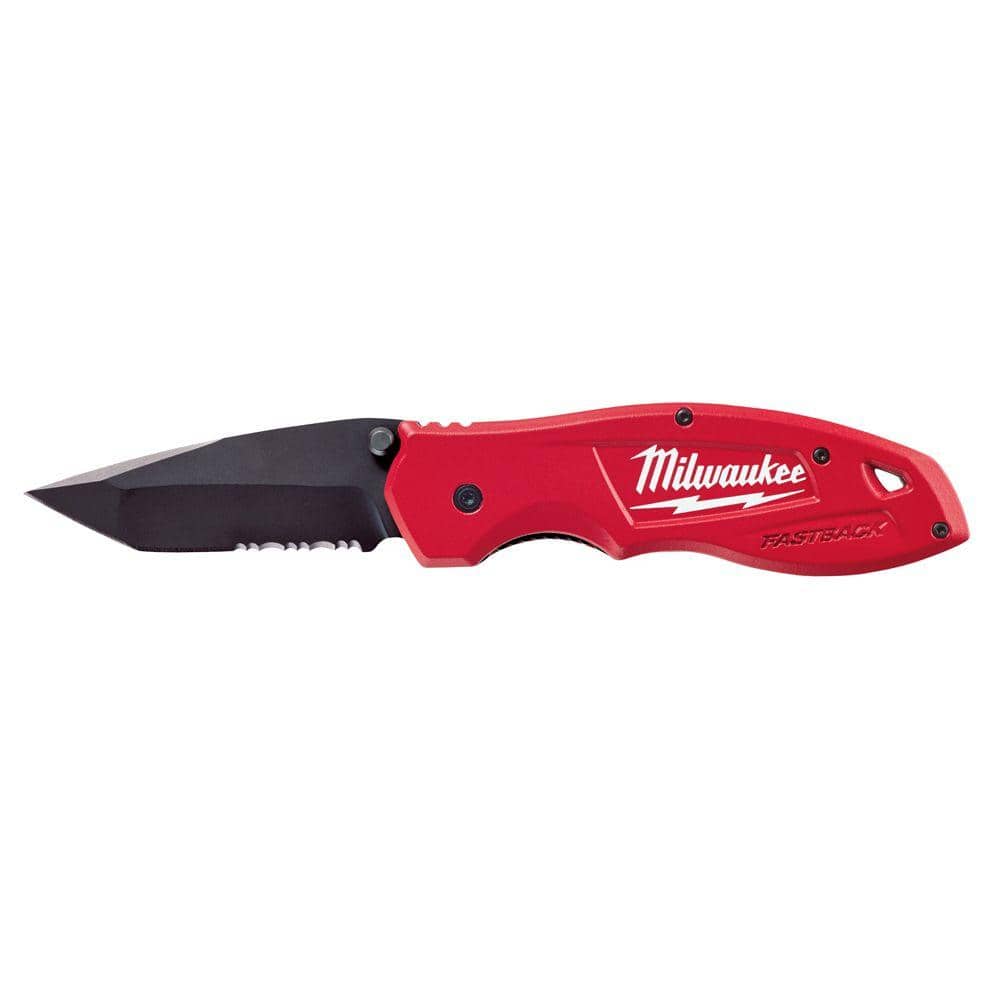 Milwaukee Fastback Spring Assisted Serrated Utility Knife 48-22-1995 ...