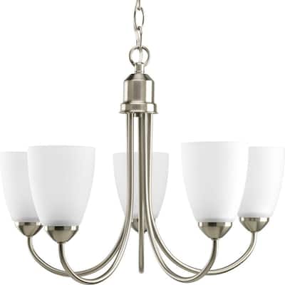 Progress Lighting Gather Collection 3-Light Brushed Nickel Foyer ...