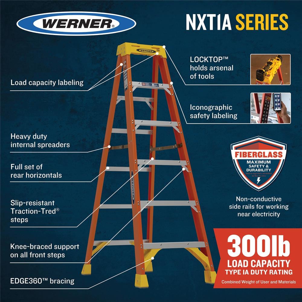 10ft. Fiberglass Step Ladder 300 lbs. Load Australia Ubuy