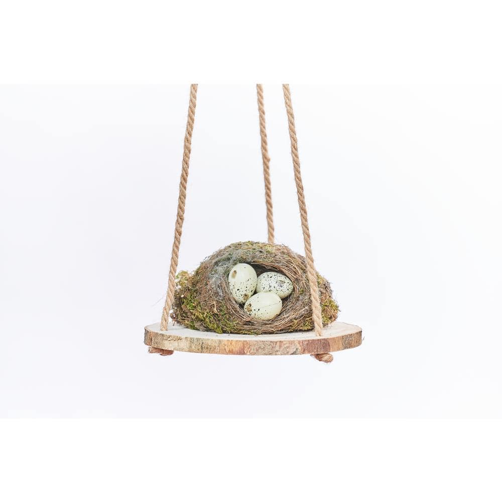 Primitive Planters 10 in. Hardwood Hanging with Jute 1722 - The Home Depot