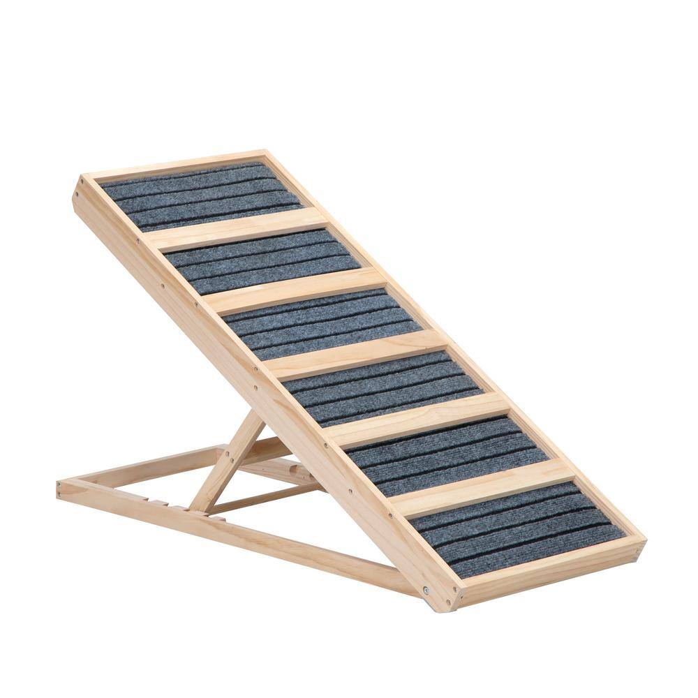 ANGELES HOME 39 in. Long Wooden Pet Ramp, Folding Dog Cat Ramp with ...
