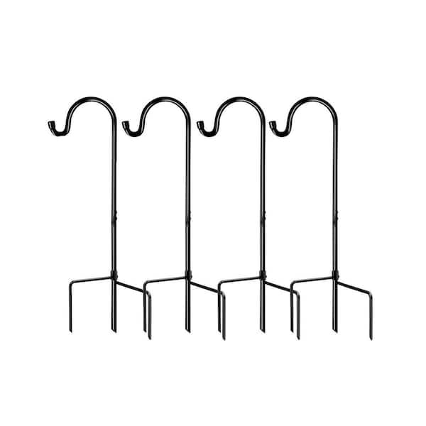 33 in. Black Shepherd Hook, Made of Premium Metal for Garden Decor (4 ...