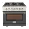 Kucht 36 in. 5.2 cu. ft. 6-Burners Freestanding Natural Gas Range in ...