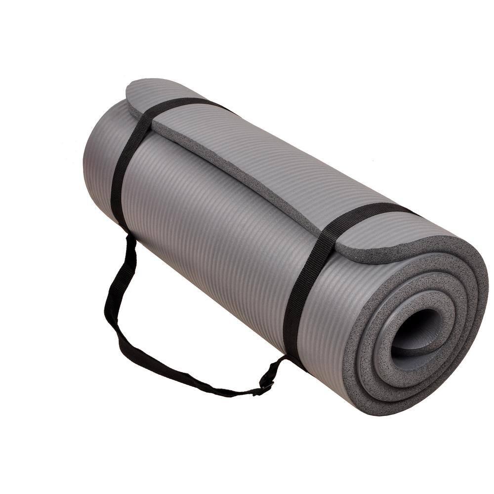 Balancefrom 1 inch Yoga Mat Grey-BFGC-AP1GY - The Home Depot
