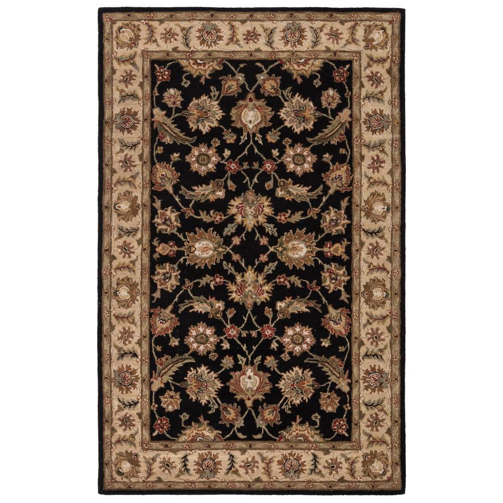 Jaipur Living Hand-Tufted Jet Black 8 ft. x 10 ft. Oriental Area Rug ...