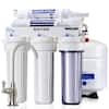 ISPRING 5-Stage 100 GPD Reverse Osmosis Drinking Water Filtration System 1:1 Pure to Waste Ratio ...