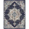 StyleWell Aurora 5 ft. 3 in. x 7 ft. Blue Medallion Area Rug 3105639 ...