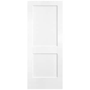 Masonite 30 in. x 80 in. 2-Panel Logan Single Bore Solid Core Primed ...