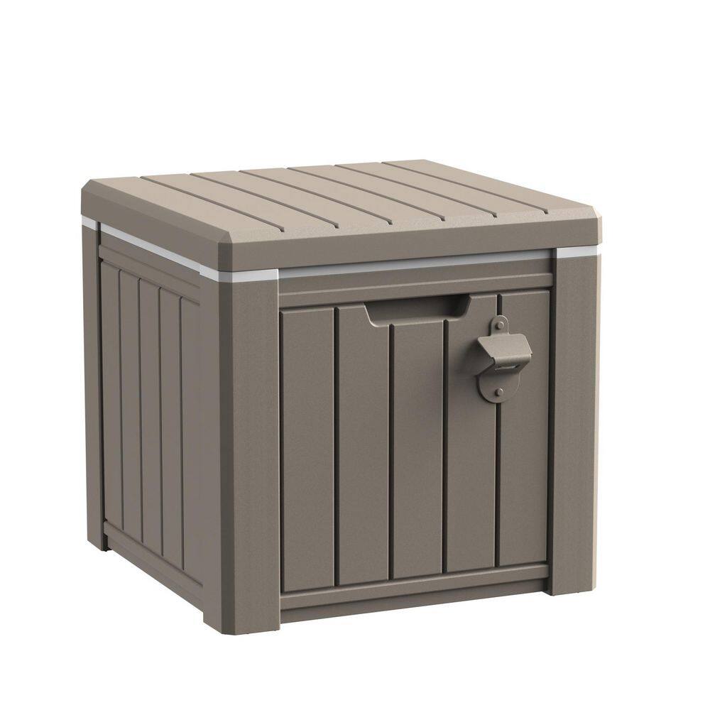 40 qt. 17 in. x 17 in. x 16 in. Light Coffee Polypropylene Patio Ice ...