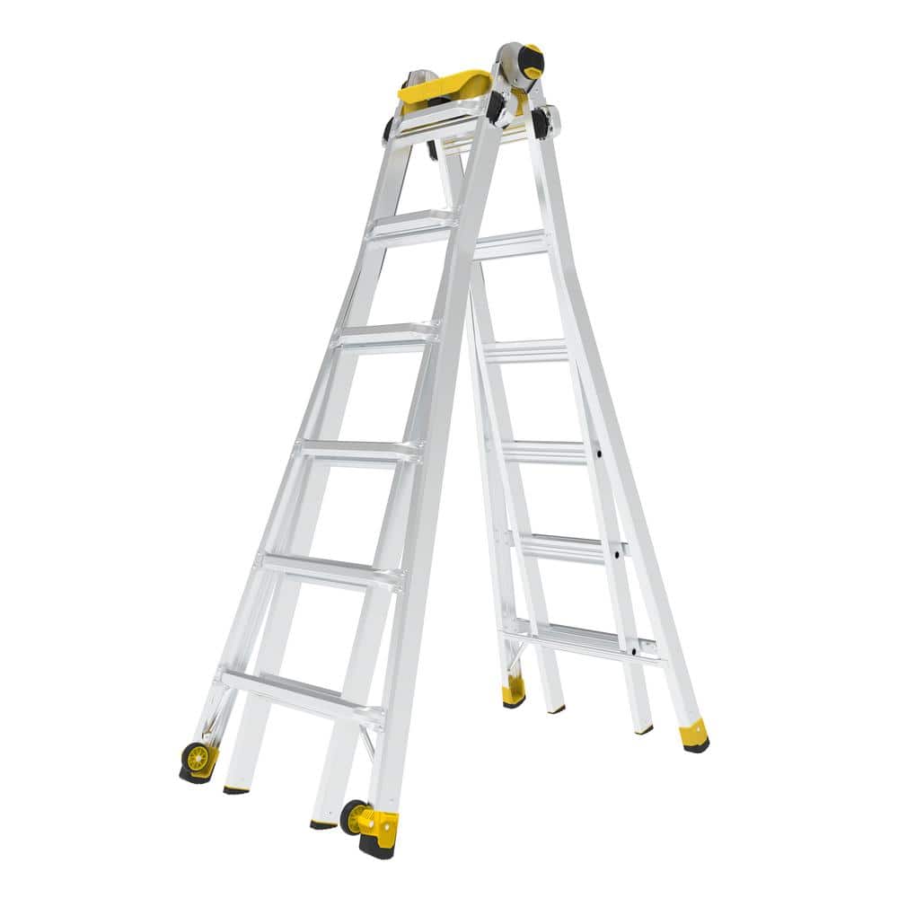 Gorilla Ladders 26 ft. Reach Aluminum Multi-Position Ladder w/ Project ...