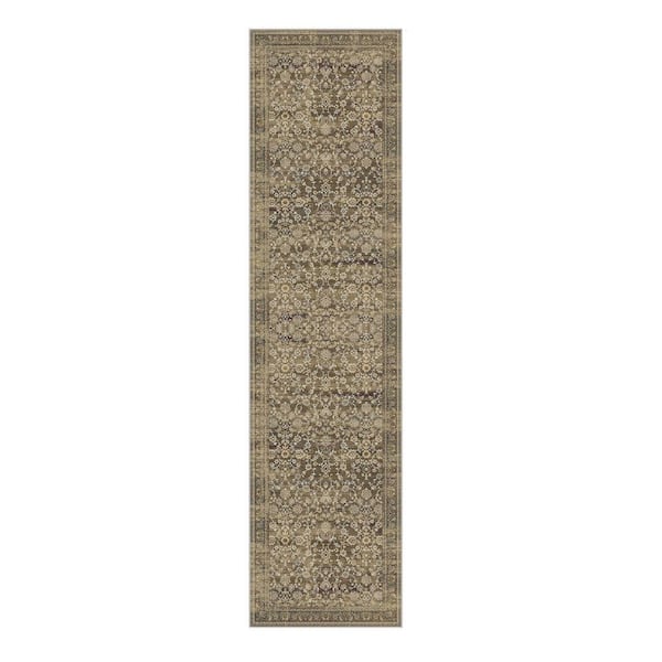 HaiiMeid Secret Garden Brown Vintage 2 ft. X 8 ft. Distressed All Over ...