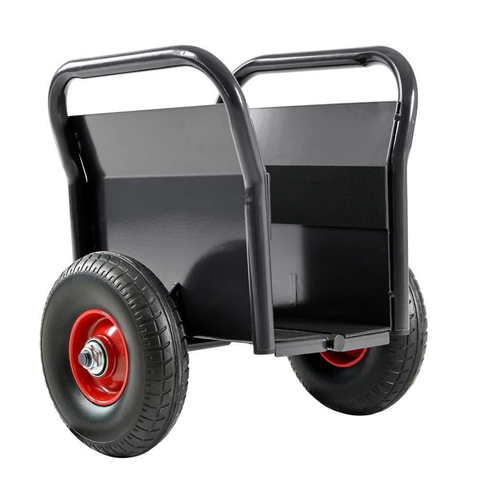 2.57 cu. ft. Black Steel Garden Cart, 1000 lbs. Panel Dolly Heavy Duty ...