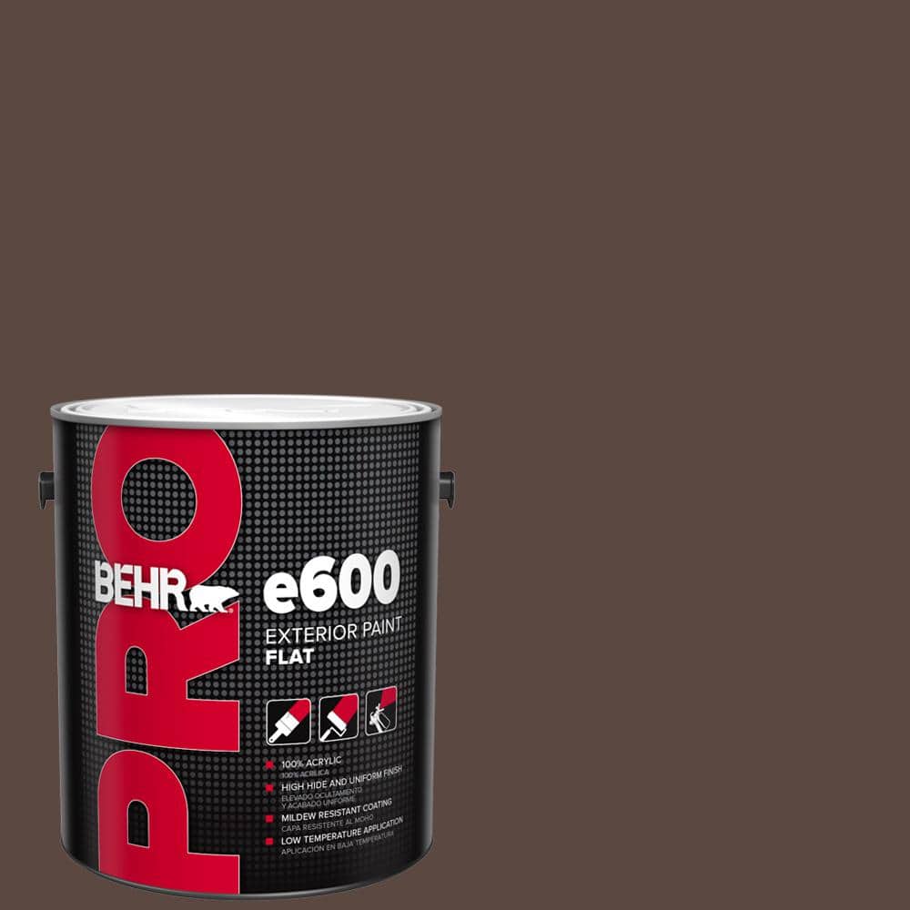 BEHR PRO 1 gal. #N170-7 Baronial Brown Flat Exterior Paint PR61301 ...