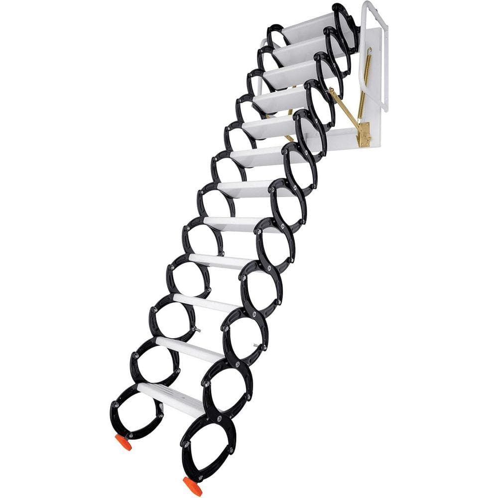 KIWDZFU 12 ft. Wall Mounted Attic Ladder Pull Down System, 12-Steps ...