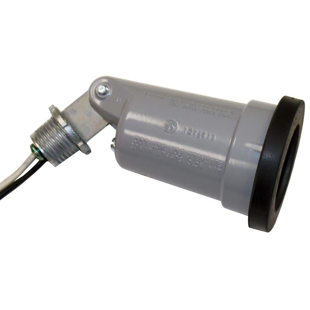 Commercial Electric Weatherproof Metal Security Lamp Holder, Gray 12330 ...
