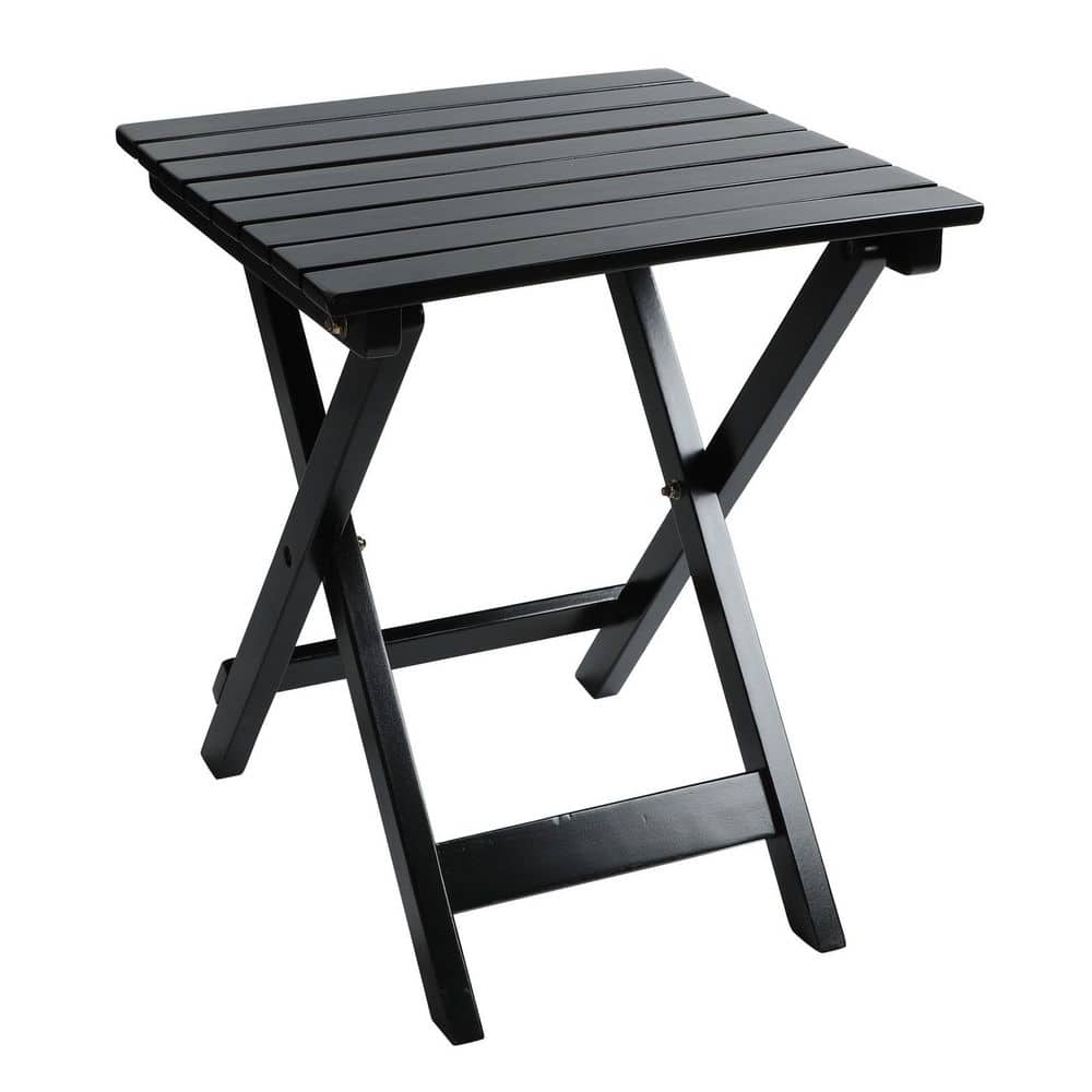 Hngilkoo Small Wood Side Table End Square Folding Tables Outdoor Patio ...