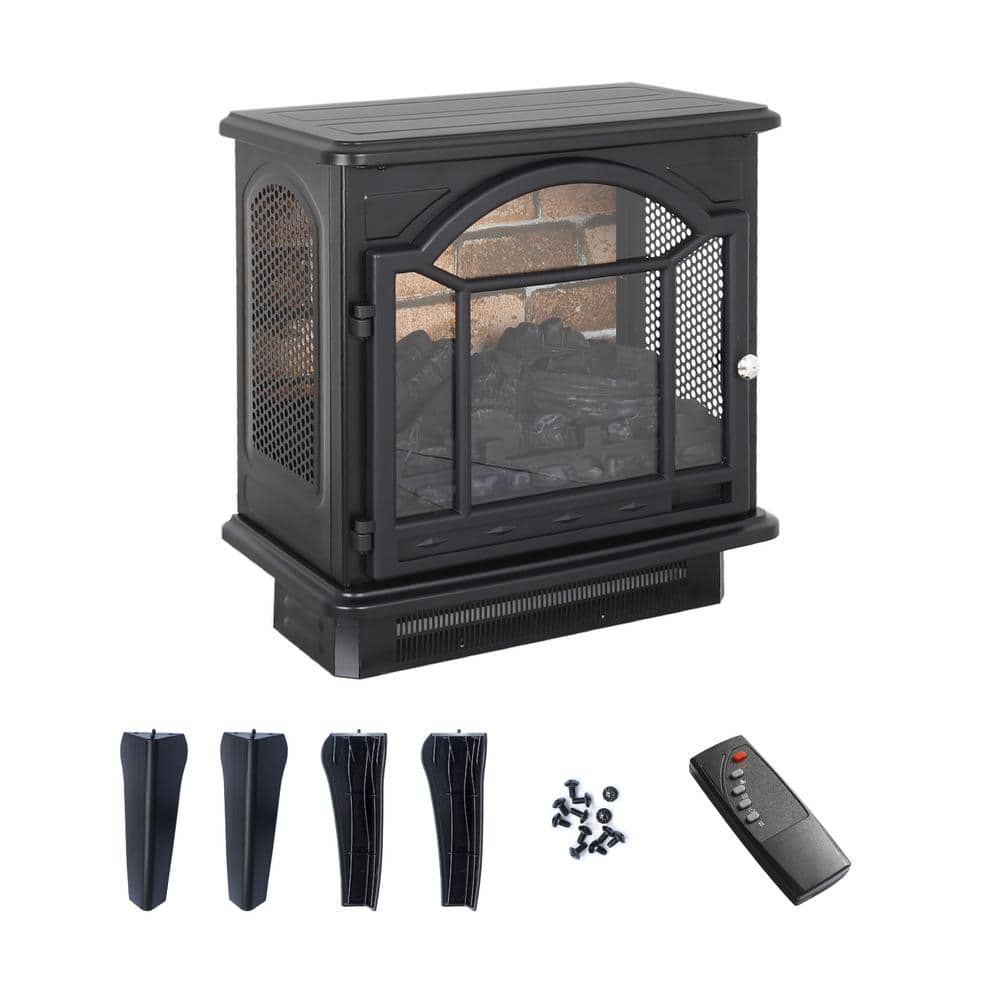 Siavonce 10 in. Freestanding Electric Infrared Quartz Fireplace Stove ...