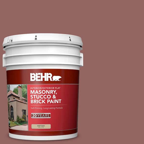 BEHR 5 gal. #PFC-09 Giant Sequoia Flat Interior/Exterior Masonry ...