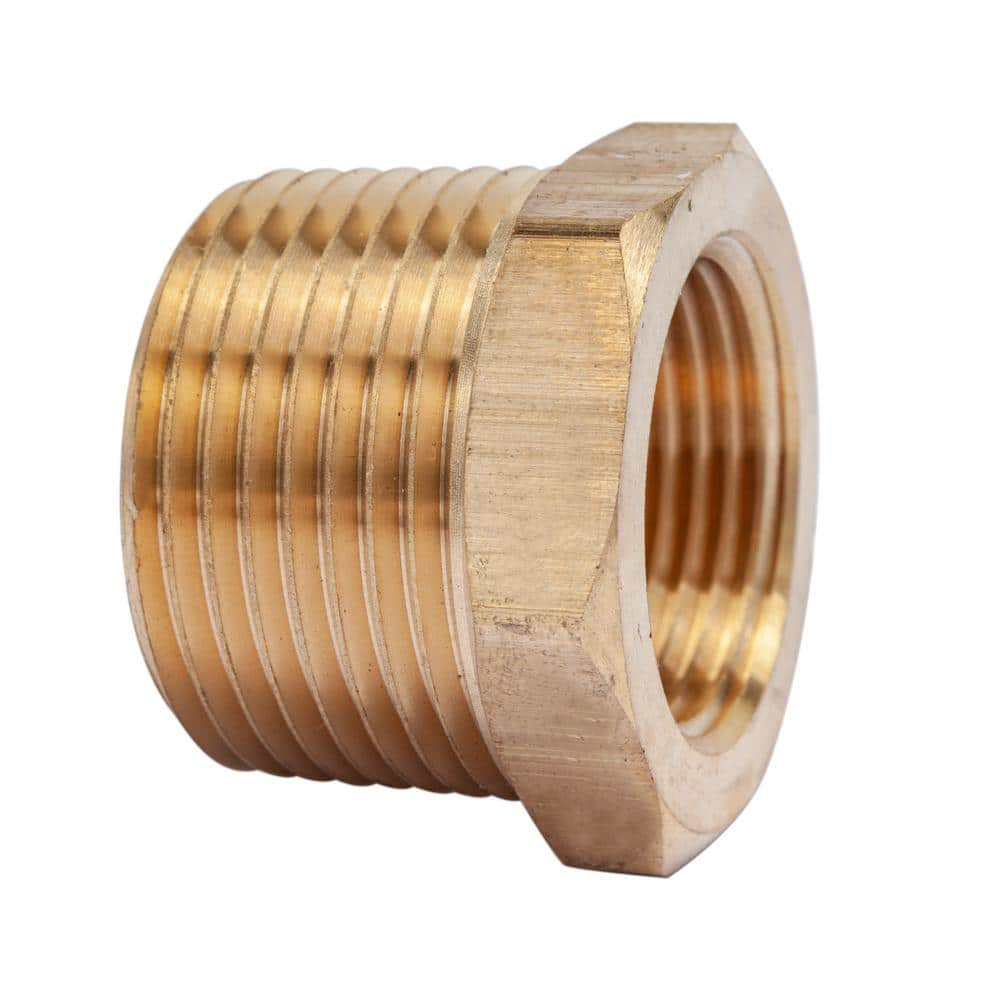 LTWFITTING 1 in. MIP x 3/4 in. FIP Brass Pipe Hex Bushing Fitting (15 ...