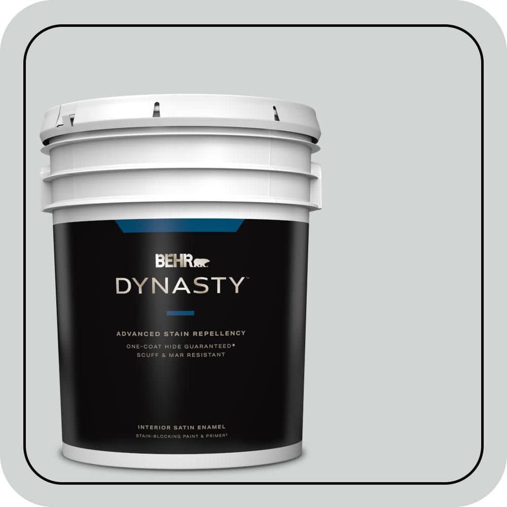 BEHR DYNASTY 5 gal. #N450-1 Evaporation Satin Enamel Stain-Blocking ...