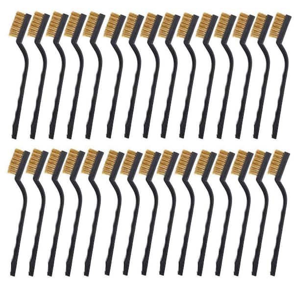 KIWDZFU 30-Pieces Mini Brass Wire Brush Curved Handle for Cleaning ...