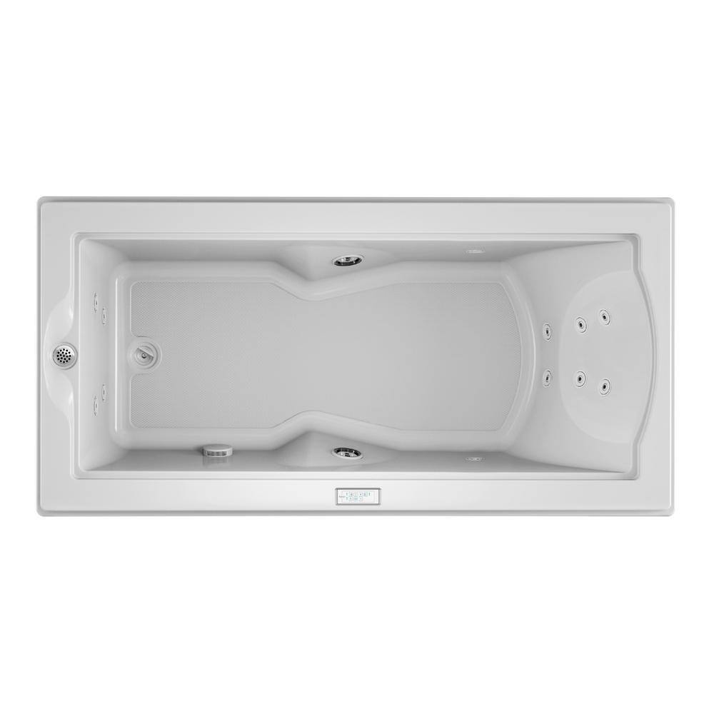 JACUZZI FUZION 71 in. x 35 in. Rectangular Whirlpool Bathtub with Left ...