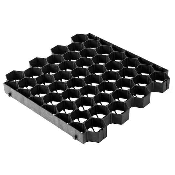 Gardenised 38 in. L x 39 in. W x 2 in. H Black Plastic Permeable Gravel ...