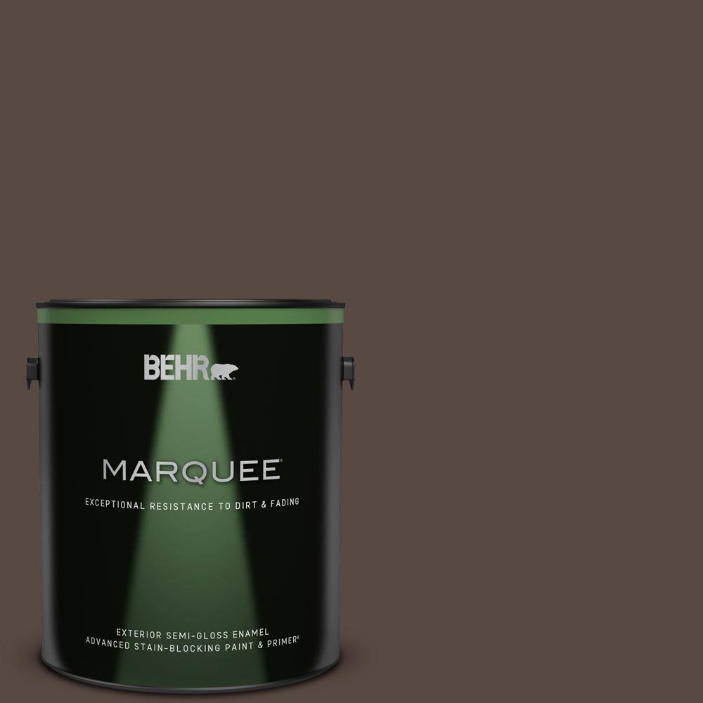 BEHR MARQUEE 1 gal. #780B-7 Bison Brown Semi-Gloss Enamel Exterior ...