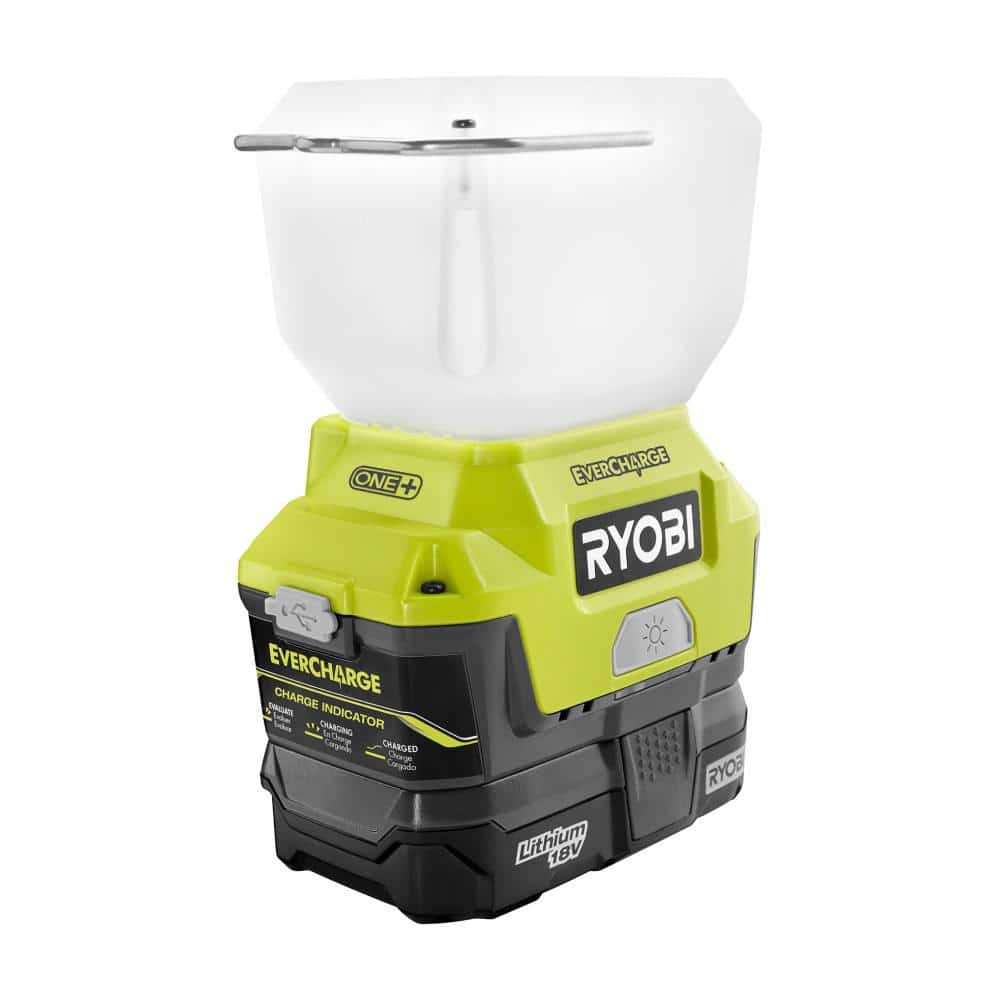 RYOBI ONE+ 18V Lithium-Ion Cordless EVERCHARGE LED Area Light with (1 ...
