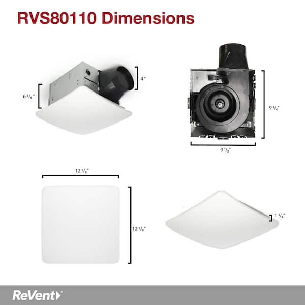 ReVent 80-110 Adjustable CFM Ceiling/Wall Mount Quiet Easy Install ...