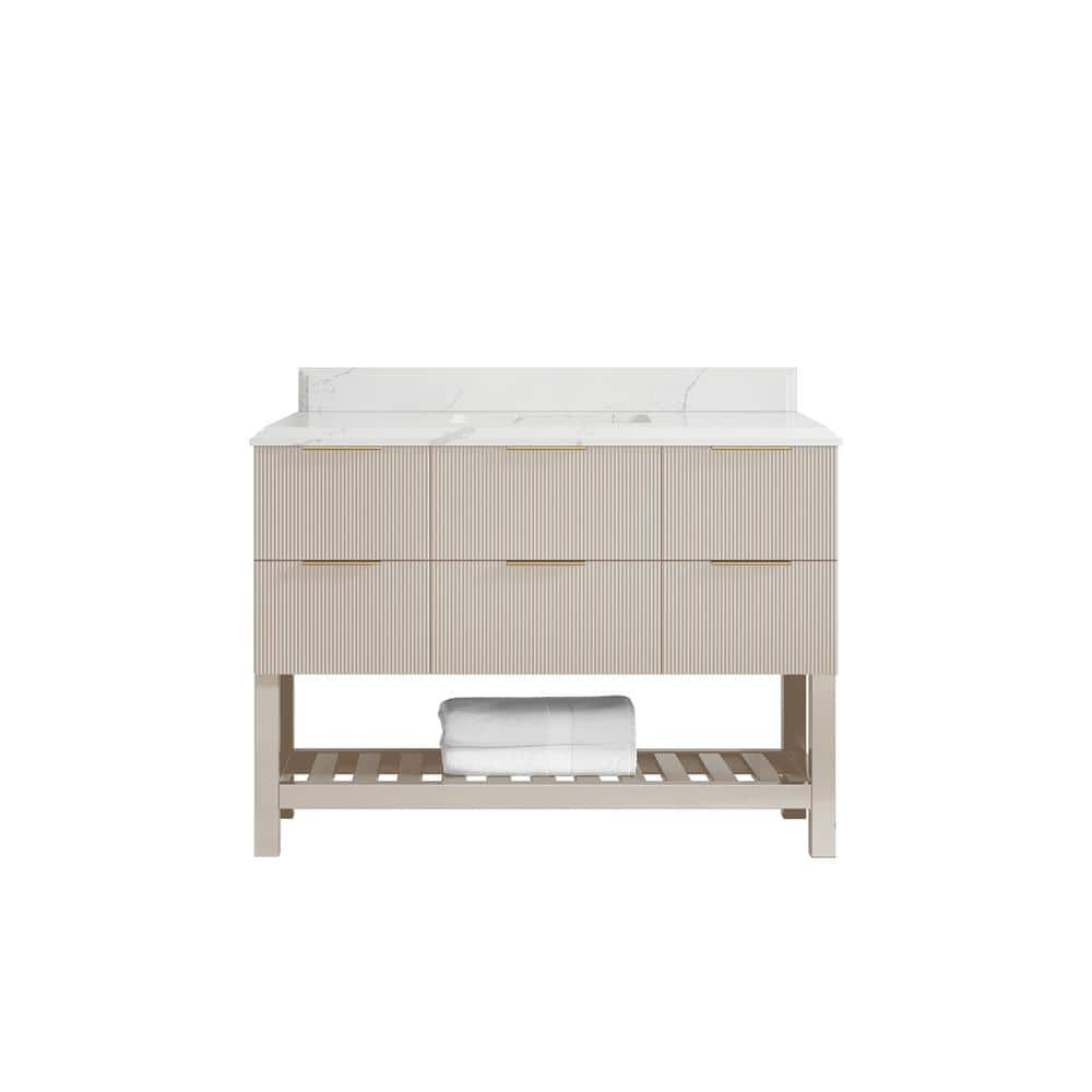 Willow Collections Catalina 48 in. Single Sink Freestanding Fine Grain ...