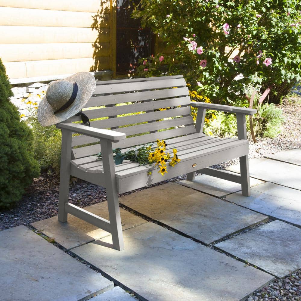 Highwood Weatherly 4 ft. 2-Person Harbor Gray Recycled Plastic Outdoor ...